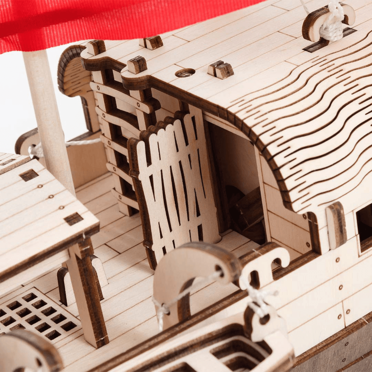 3D Holzpuzzle Djong Schiff für Kinder & Erwachsene | Mechanisch