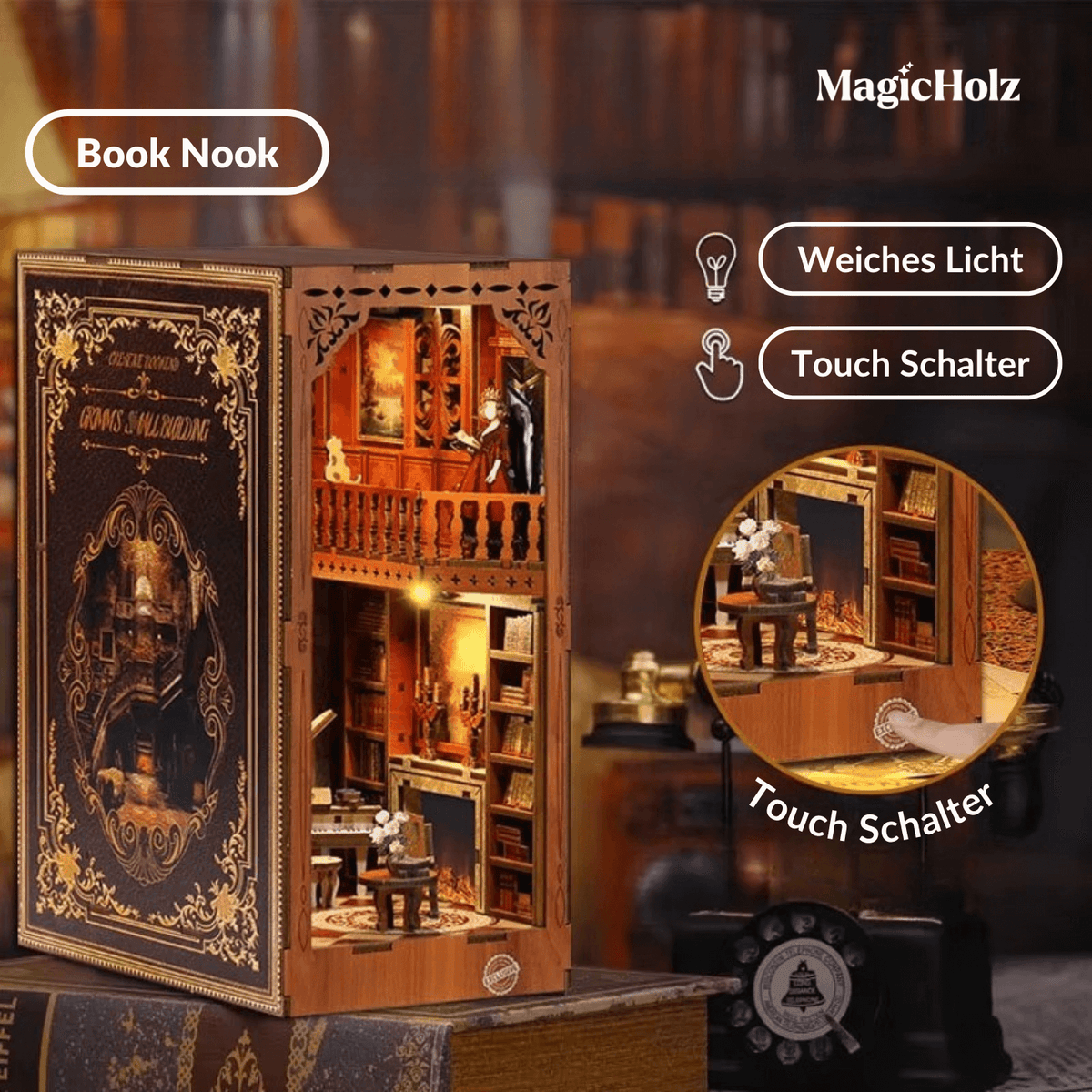 Book Nook Grimm's kleines Haus von MagicHolz | 184 Teile