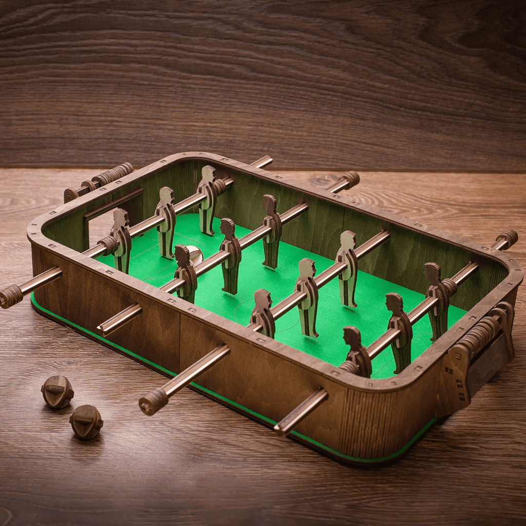 3D Holzpuzzle Tischfußball Kicker für Kinder & Erwachsene | Mechanisch