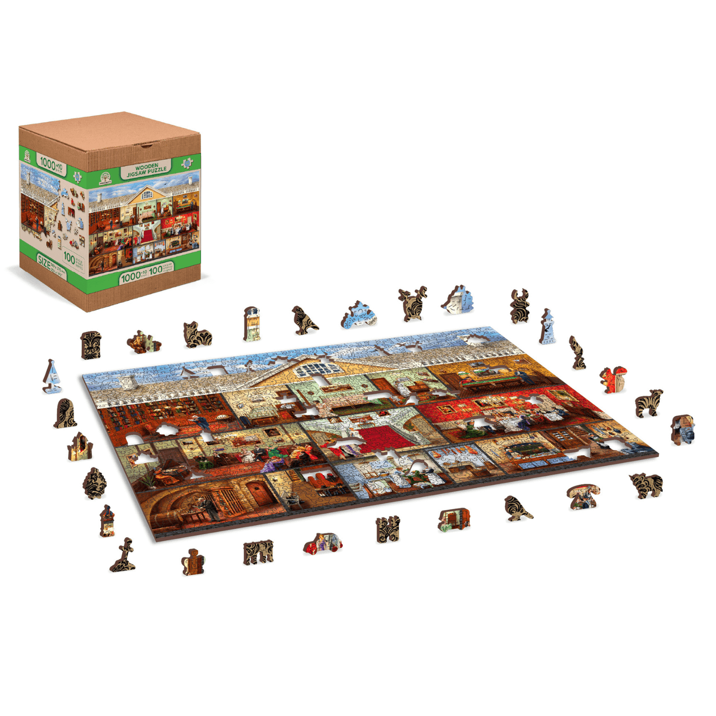 Wooden puzzle Victorian House Life by WoodenCity | 1010 pieces