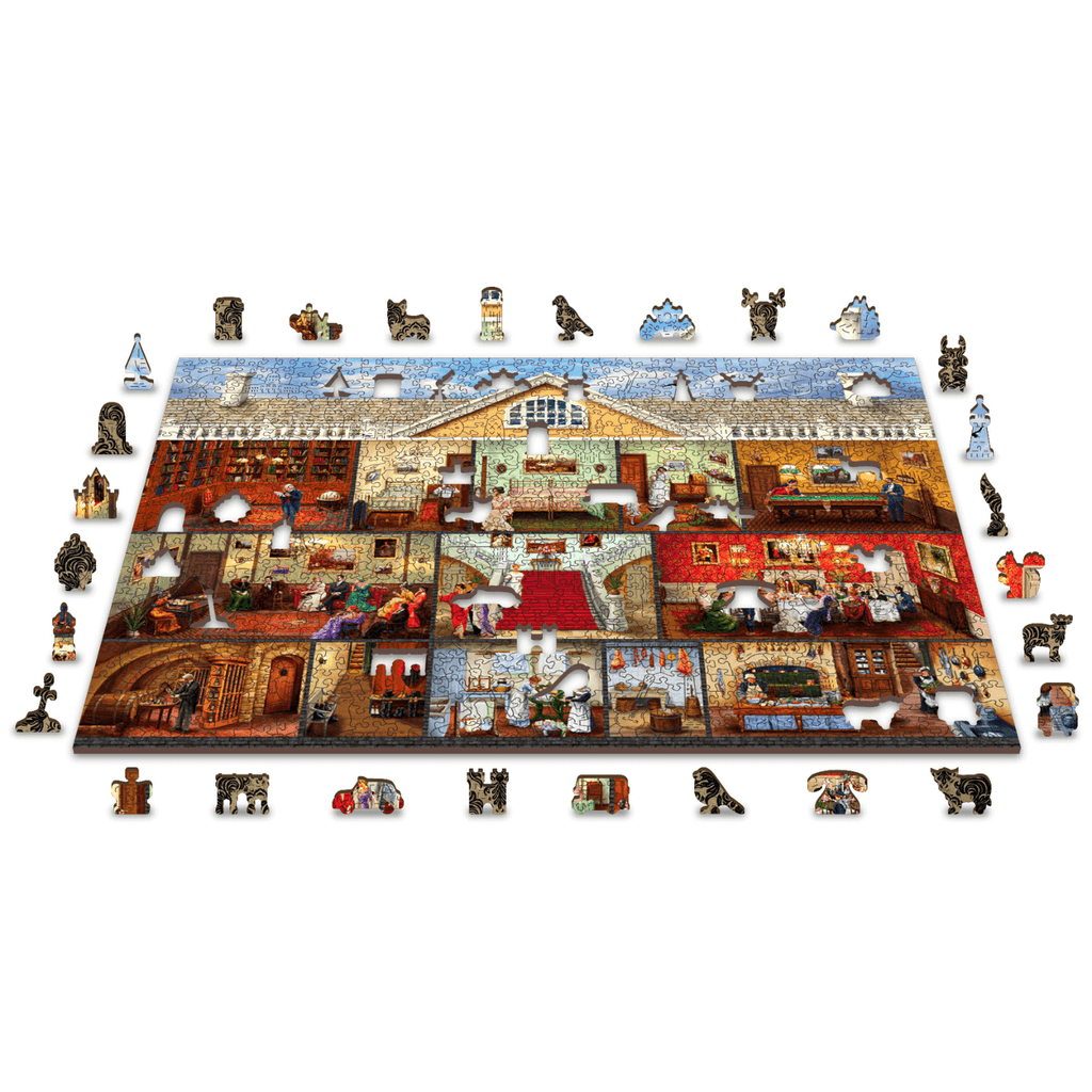 Wooden puzzle Victorian House Life by WoodenCity | 1010 pieces